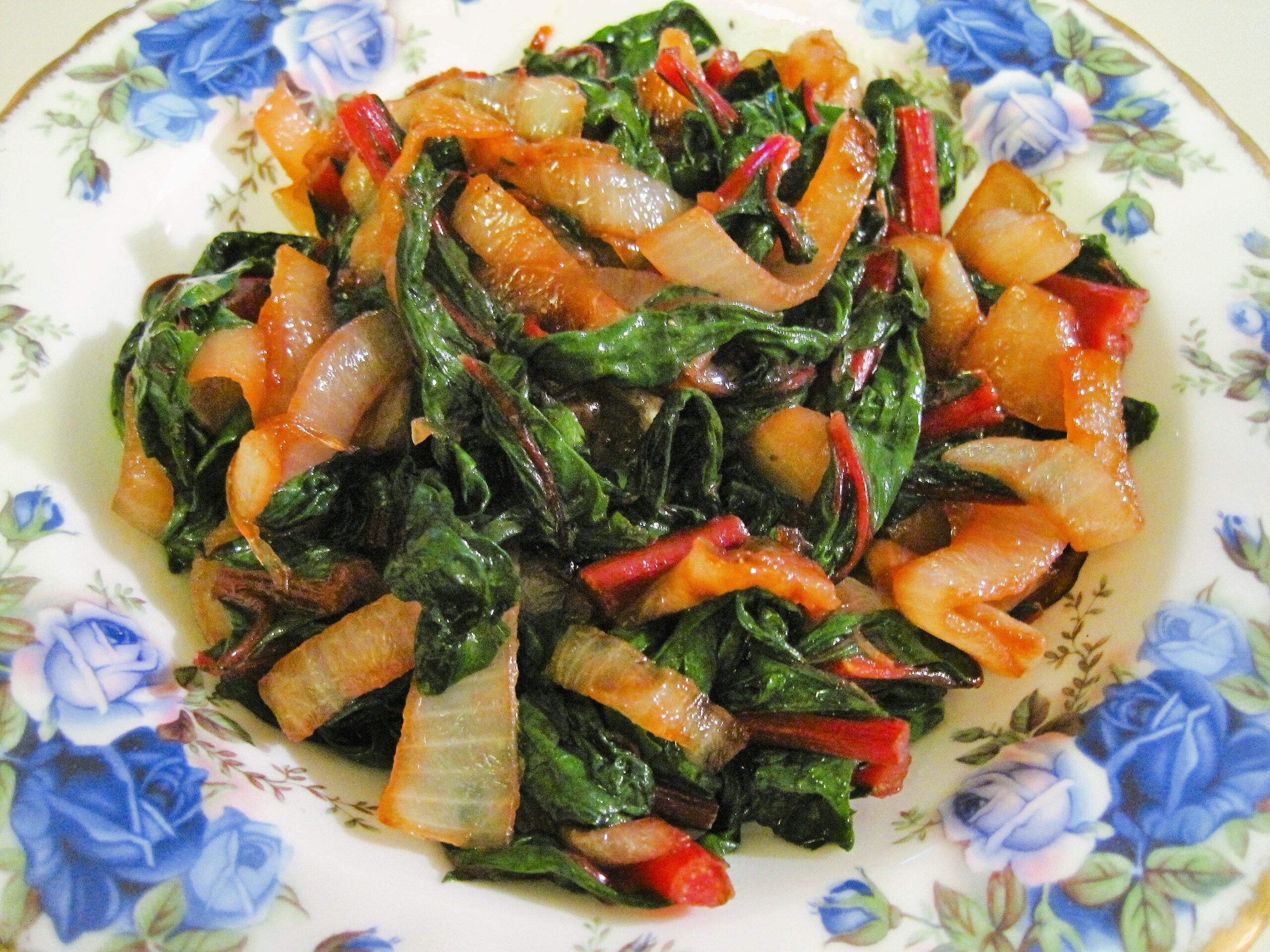 Red Chard with Caramelized Onions – The Chicken and the Egg: A Family ...
